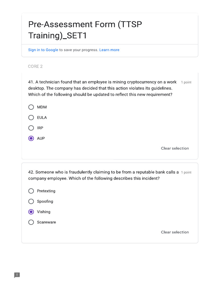 Pre Assessment2 | PDF