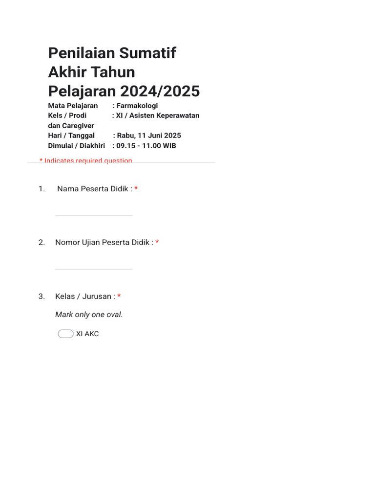 Penilaian Sumatif Akhir Tahun Pelajaran 20242025 | PDF