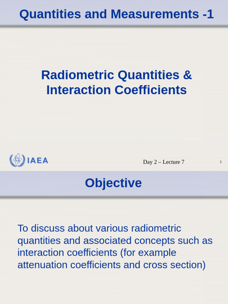 Lecture 7 - Radiometric Quantities | PDF | Cross Section (Physics ...