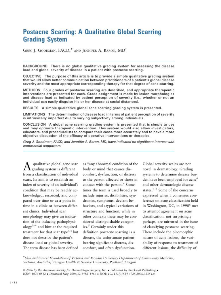 Dermatologic Surgery - 2006 - GOODMAN - Postacne Scarring A Qualitative ...