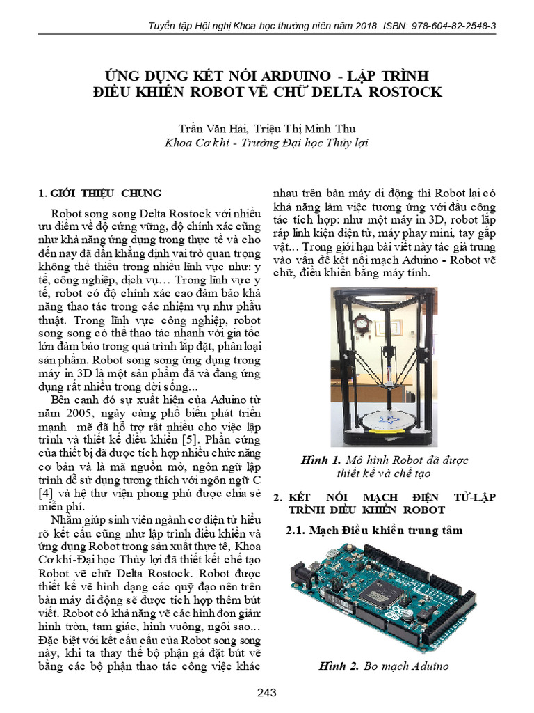 Robot Delta Vẽ Chữ Điều Khiển Bằng Arduino | PDF