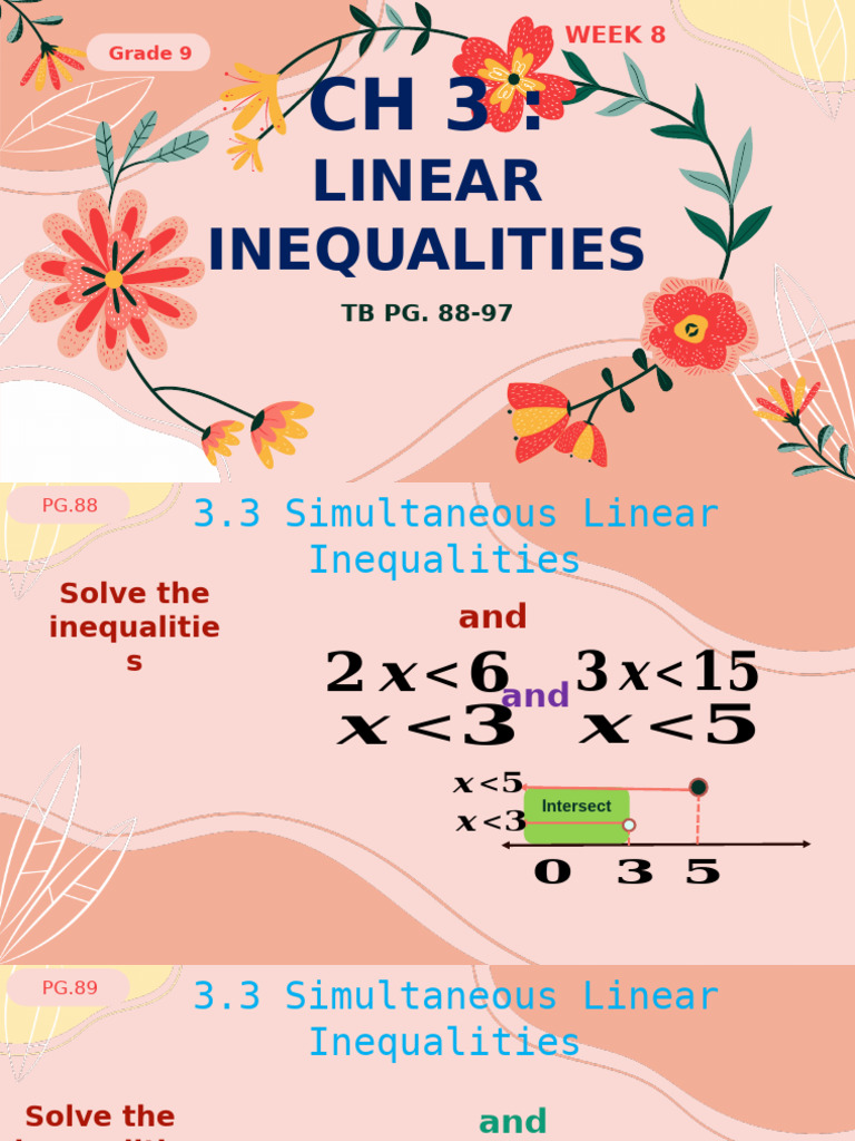Grade 9 Simultaneous Linear Inequalities | PDF | Mathematical Analysis