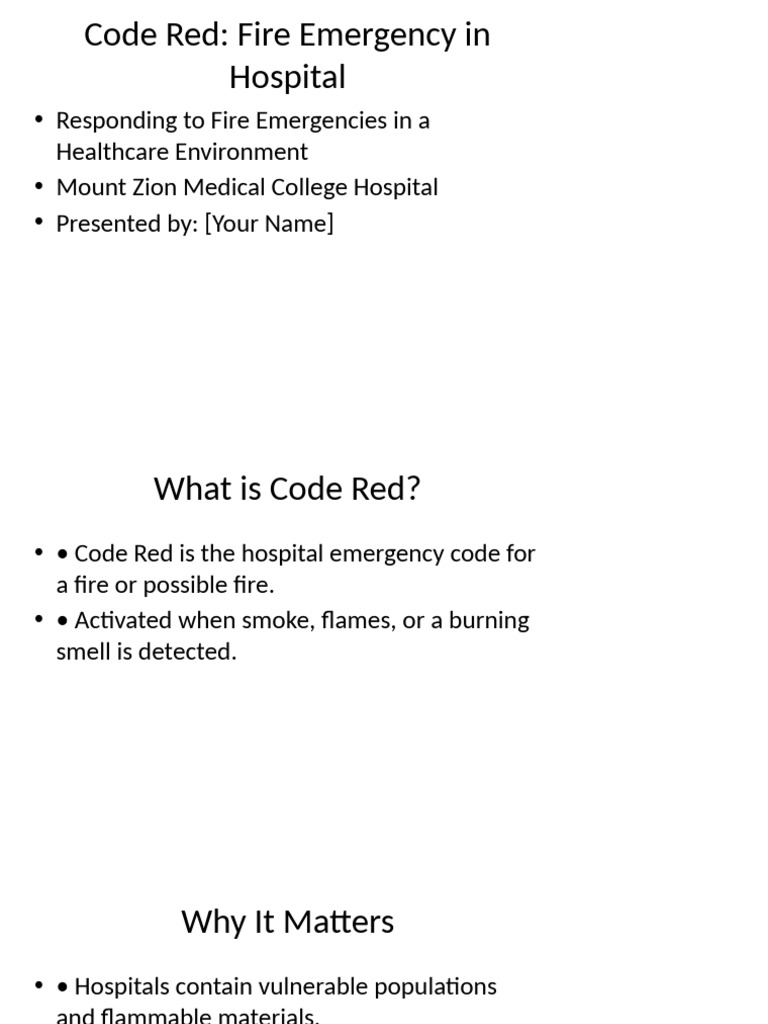Code Red: Fire Emergency Protocols | PDF
