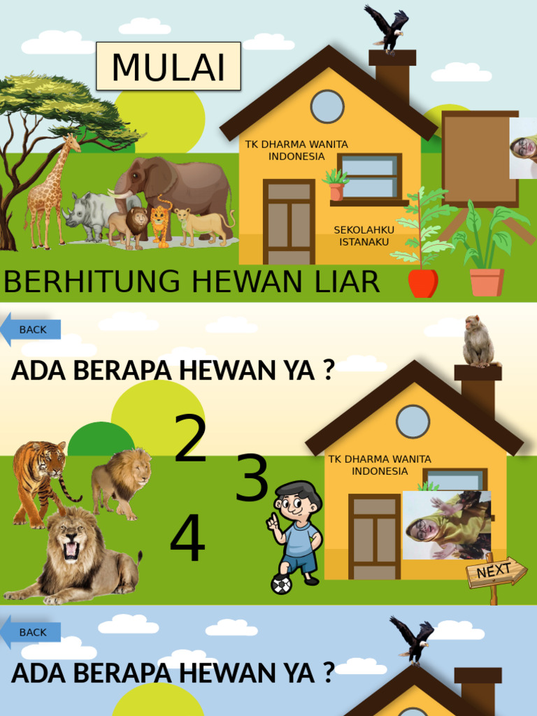 Hitung Hewan Liar untuk Anak TK | PDF