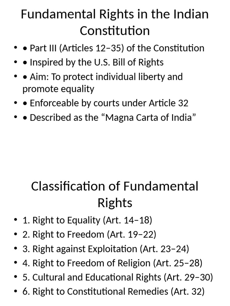 Fundamental Rights Indian Constitution | PDF