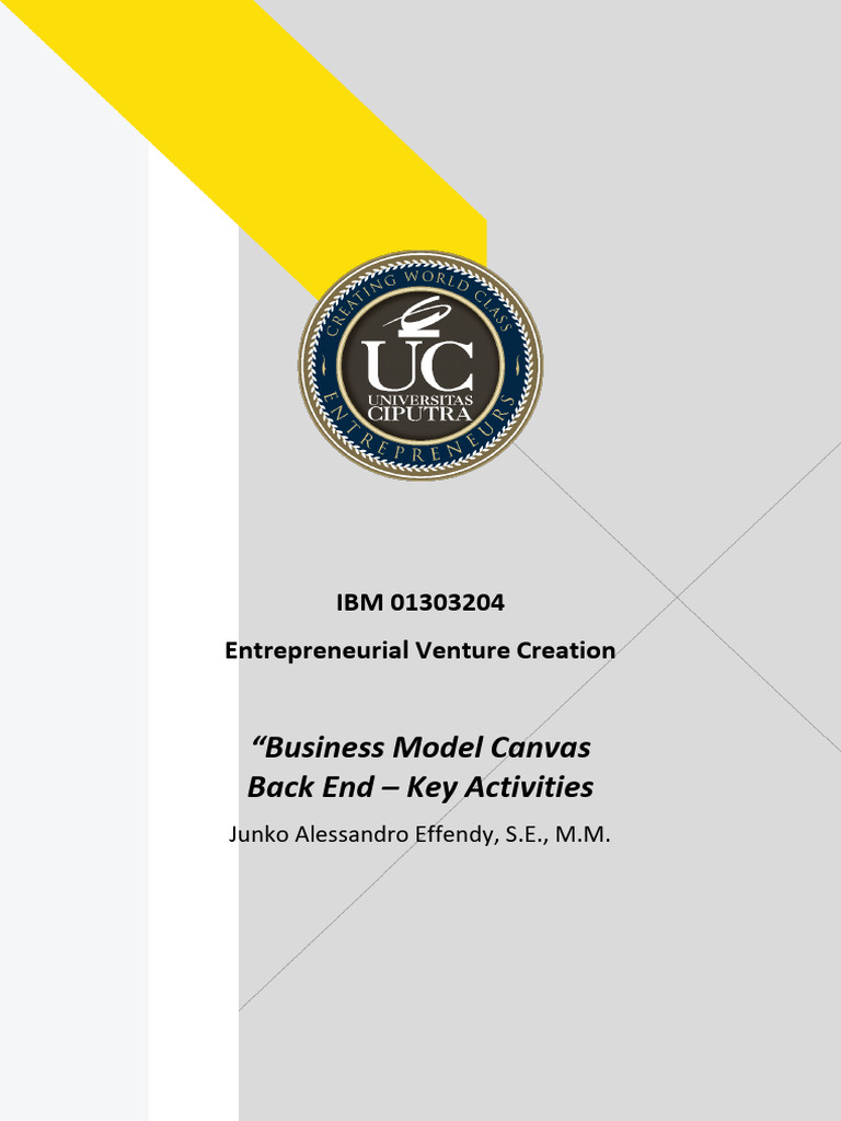 Key Activities dalam Business Model Canvas | PDF
