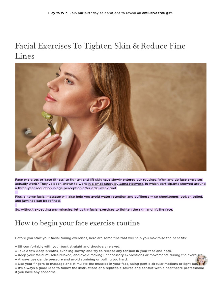 Natural Facial Exercises for Youthful Skin | PDF | Breathing | Face