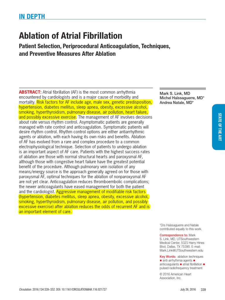 Atrial Fibrillation Ablation Insights | PDF | Atrium (Heart) | Diseases ...