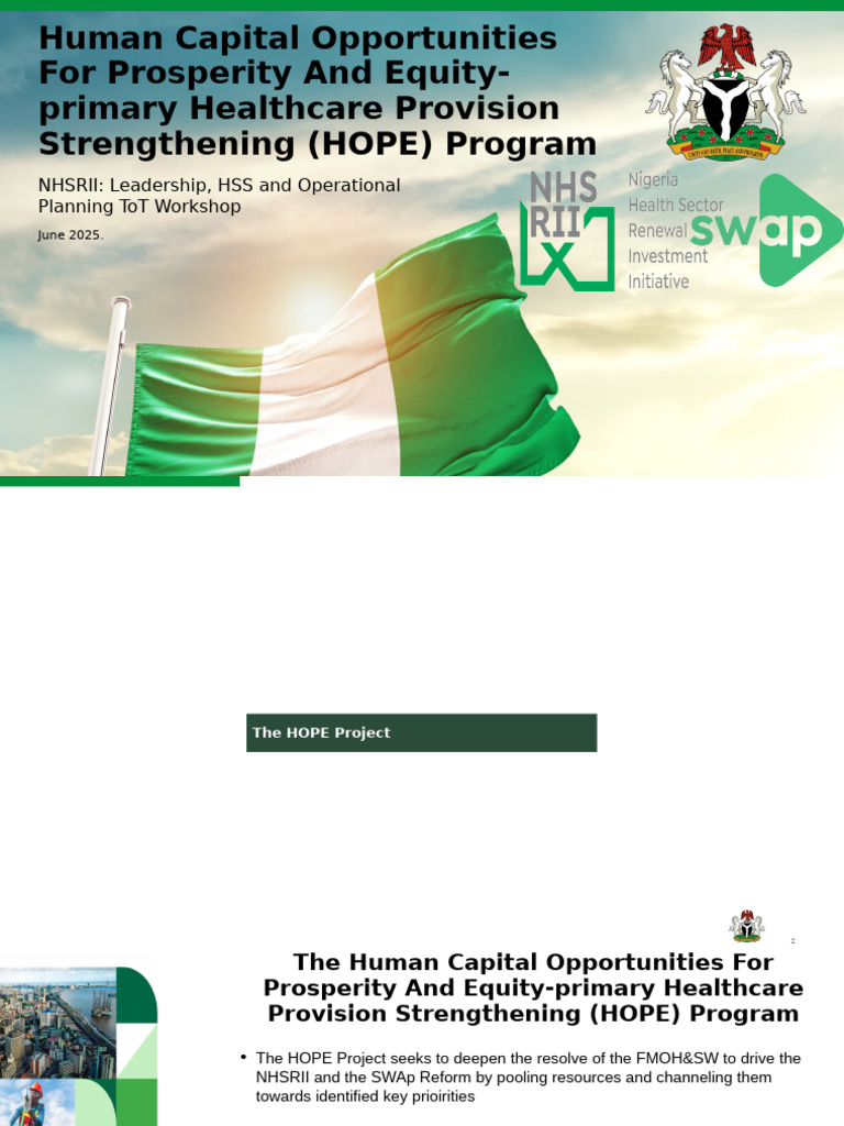 HOPE Program: Strengthening Nigeria's Healthcare | PDF
