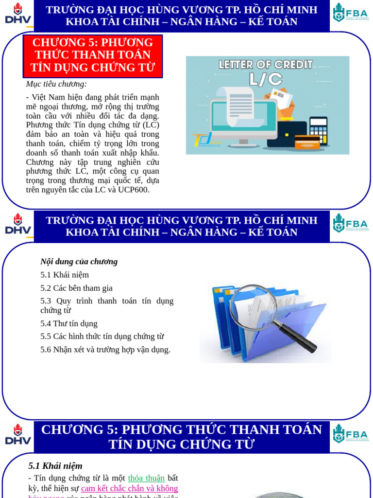 Chương 5. Phương TH C Thanh Toán Tín D NG CH NG T | PDF