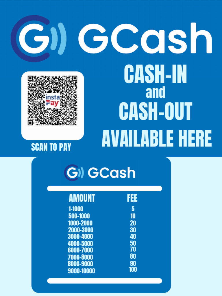GCash Cash-In/Out Fee Schedule | PDF