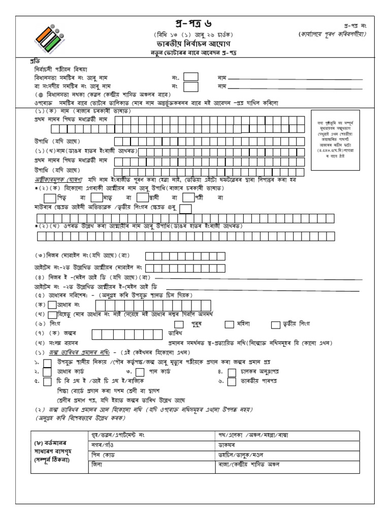 Voter Form 6 | PDF