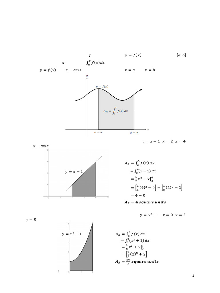 Area of Plane Regions with Integrals | PDF | Area | Integral