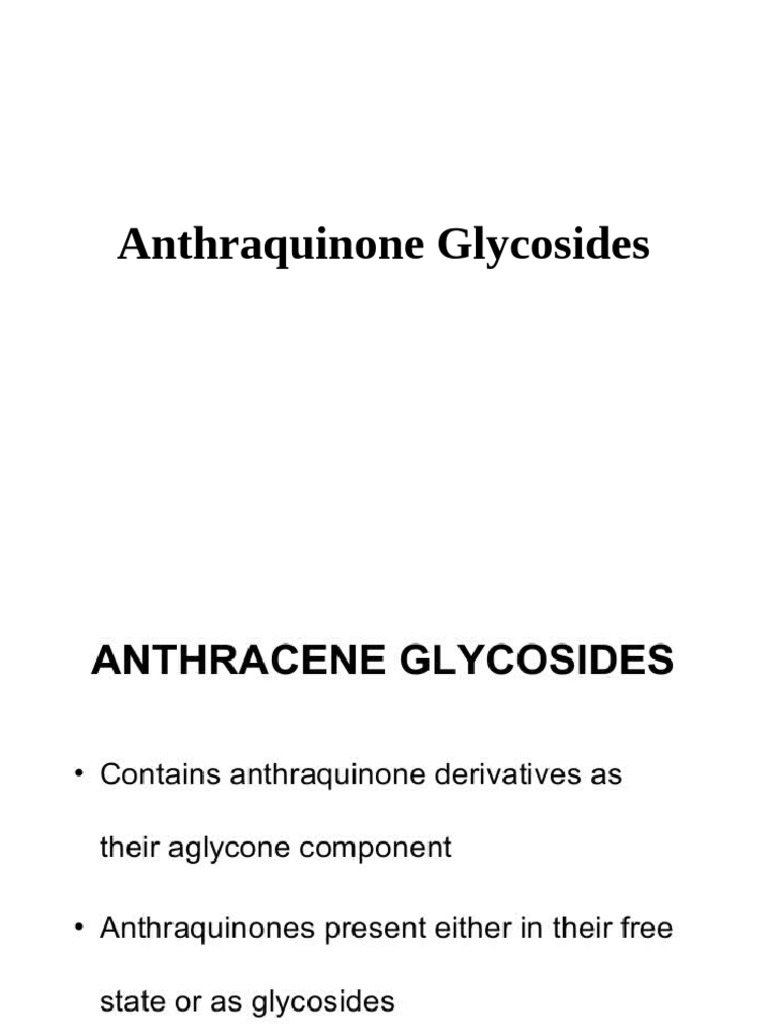 Anthraquinone Glycosides Overview | PDF | Sowing | Legume