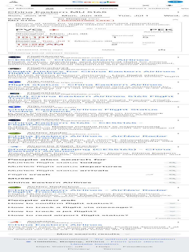 MU 5165 Flight Status Update | PDF | Transport | Airlines