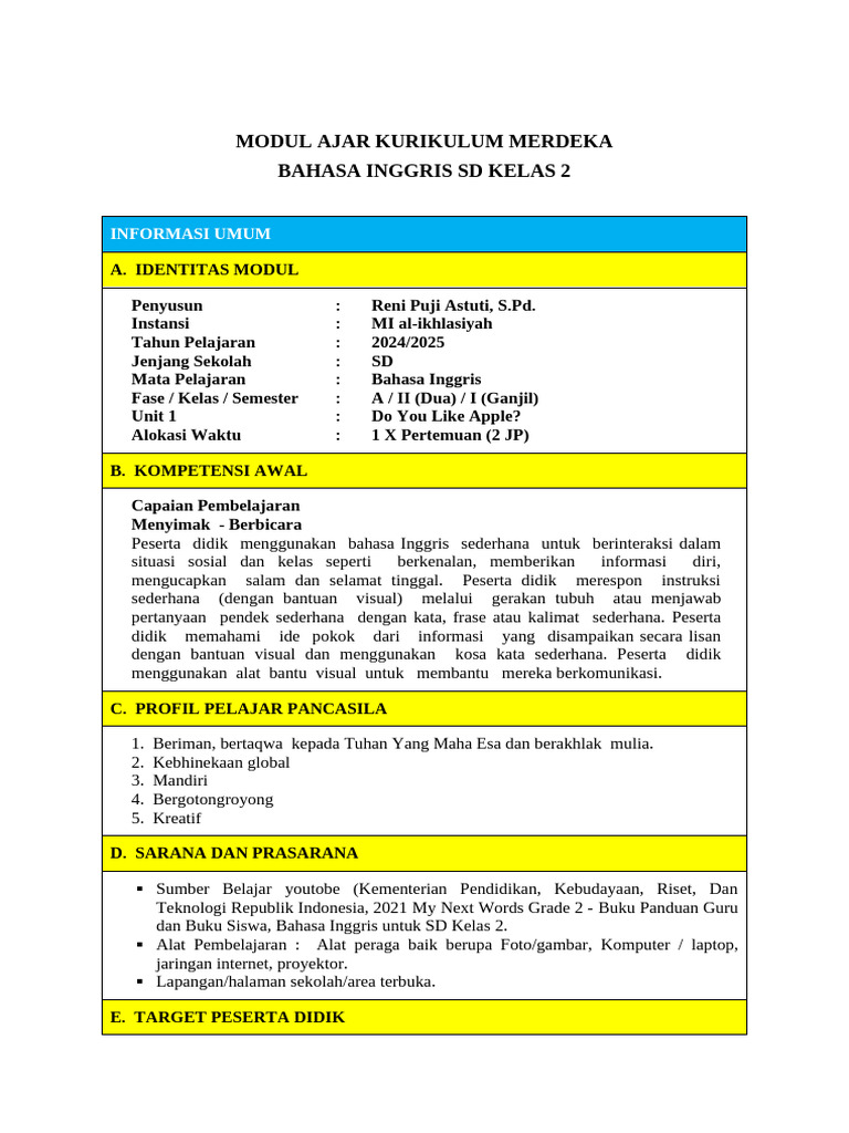 Modul Ajar PPG | PDF