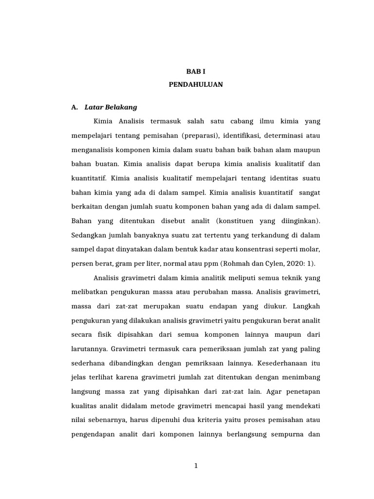 Laporan Lengkap An Gravimetri Ass 2 Anis (1) New | PDF