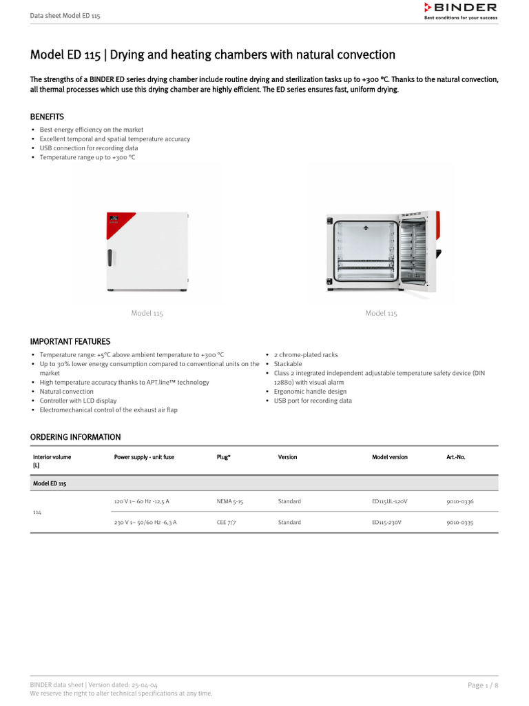 Data Sheet Model ED 115 en | PDF | Verification And Validation