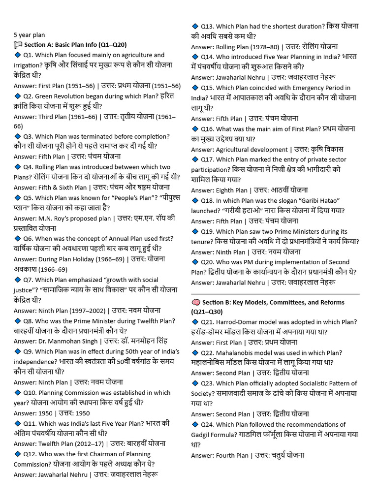 Eco CH - 10 Five Year Plan | PDF