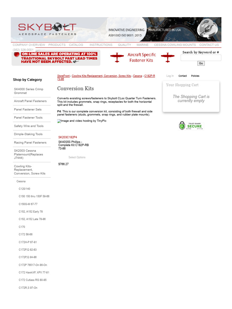 Skybolt-Fasteners-Catalog-2025-Catalog Page For 182R Cowl A | PDF