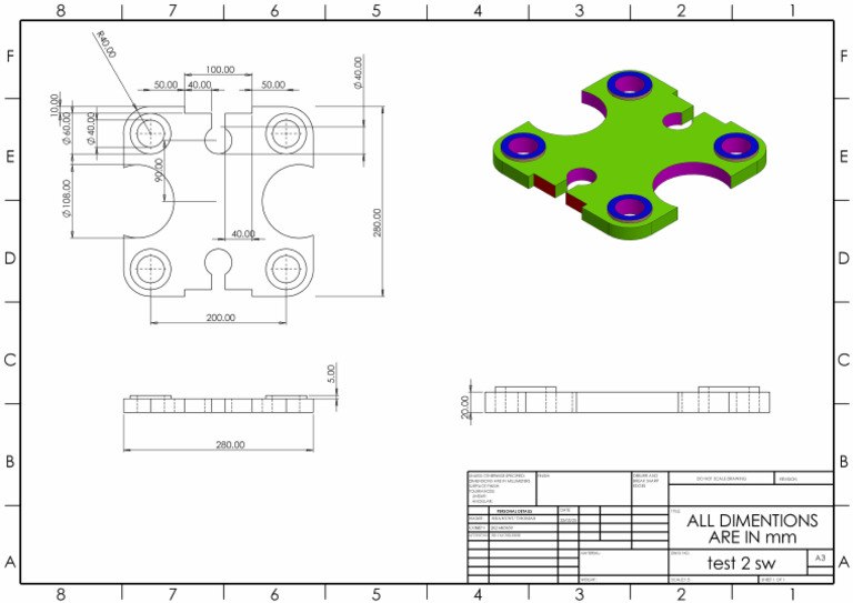 q5 Test 2 Solidworks Drawing | PDF
