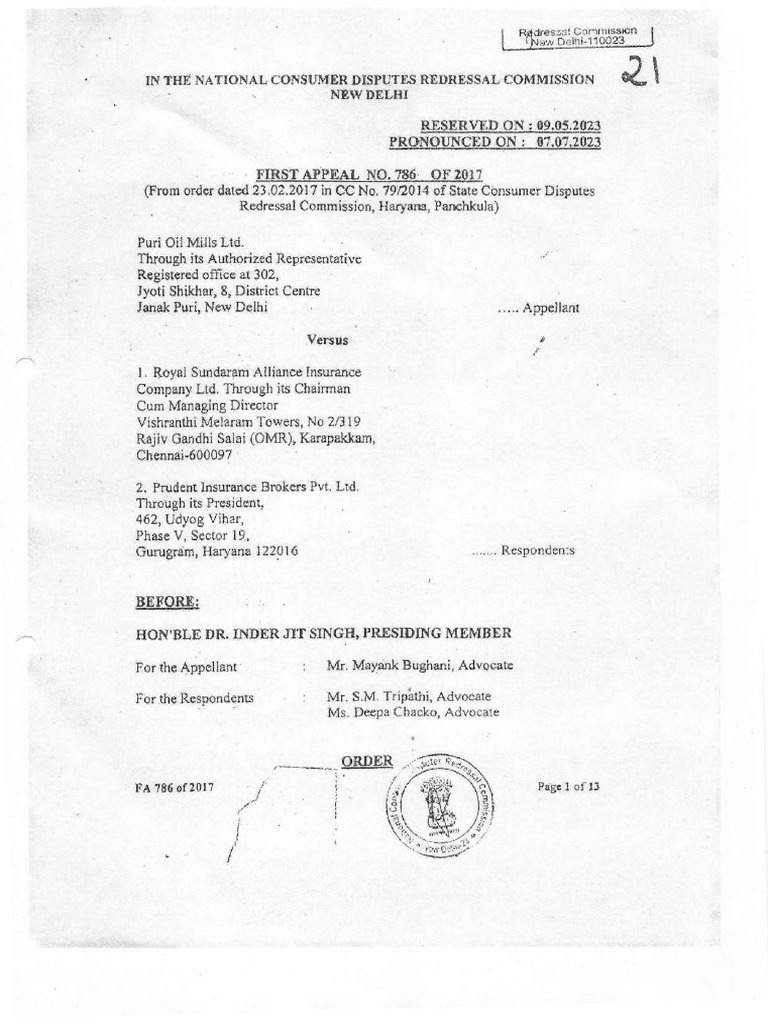 Certified Copy of Judgement Dt. 07.07.2023 NCDRC - Compressed | PDF