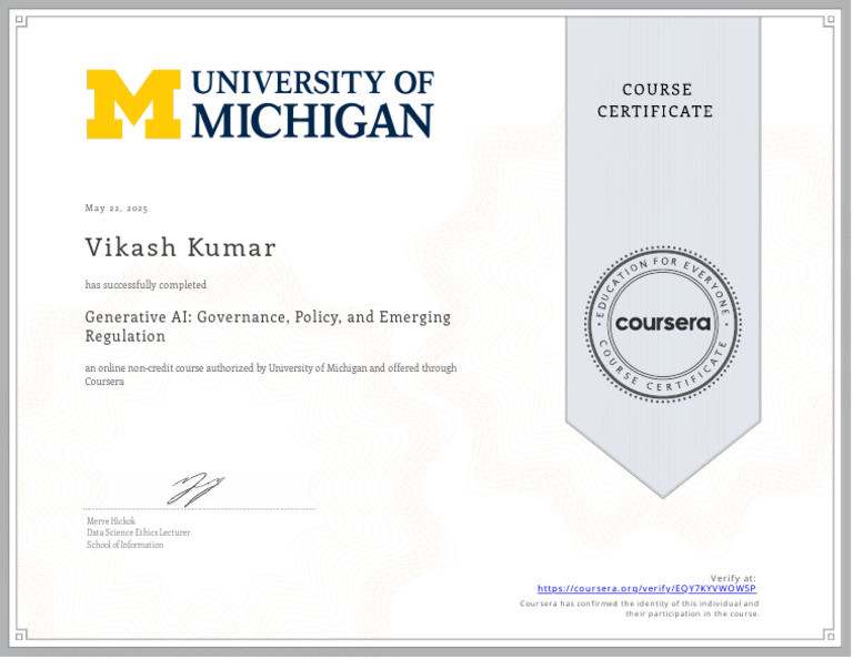 Gen AI Governance Certificate | PDF