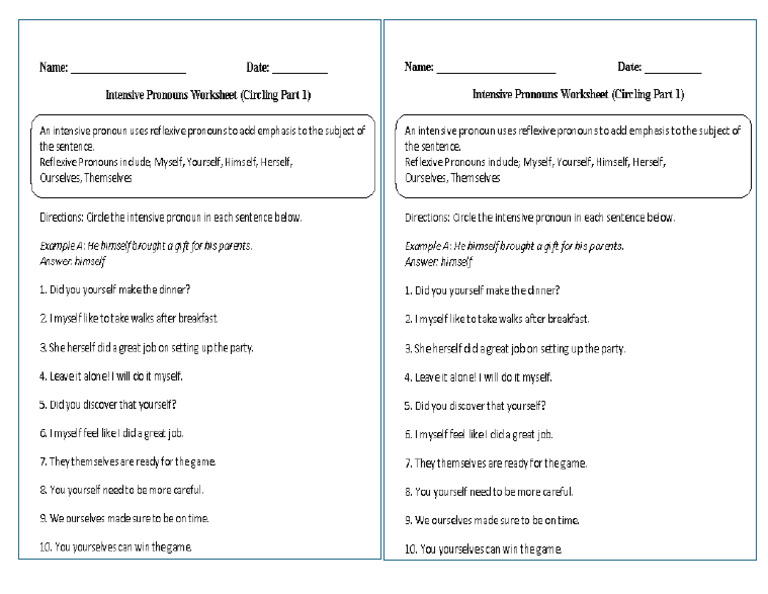 Pronoun Test | PDF