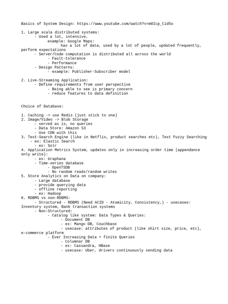 System Design Notes | PDF