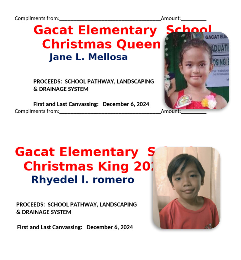 Christmas King Queen Envelope 2023 | PDF