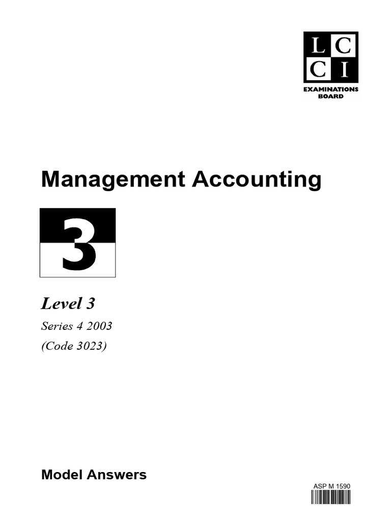 Management Accounting Model Answers Series 4 2003 | PDF | Net Present ...
