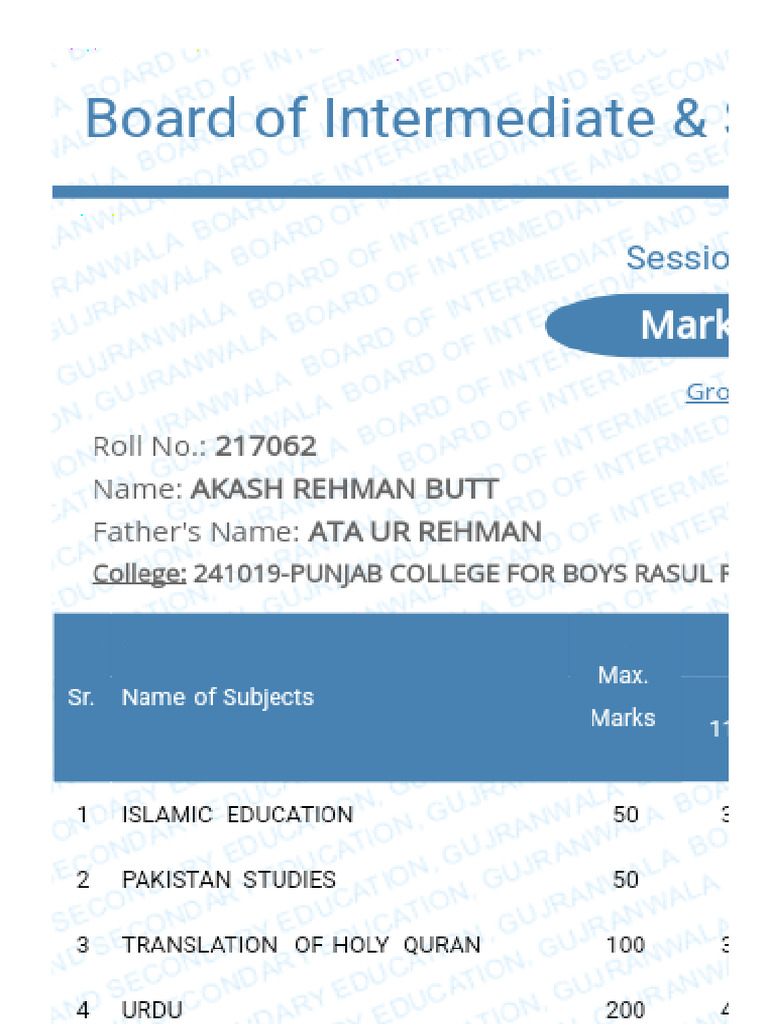 Result Card | PDF