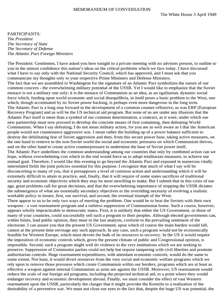 Atlantic Pact and Containing Communism | PDF | World Politics | Soviet ...