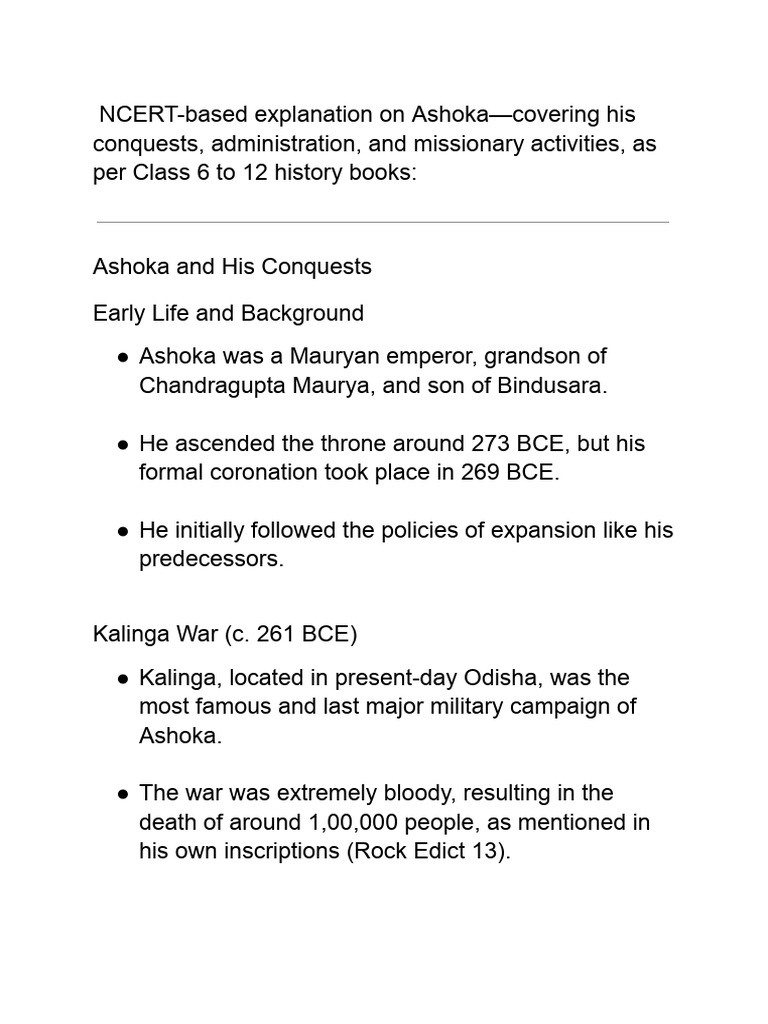Ashoka's Administration and Missionary Efforts | PDF | Ashoka