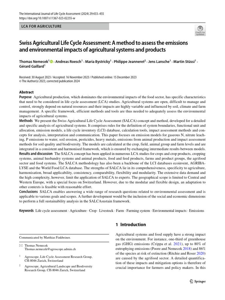 Jurin Cadangan LCA - Emisi Pertanian | PDF | Life Cycle Assessment ...