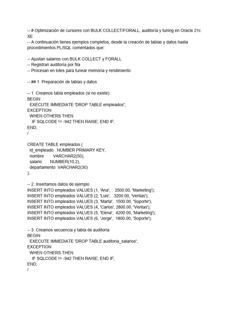 5 Ejemplo de Cursores 3 Auditoria | PDF | Pl / Sql | Recuperación de información