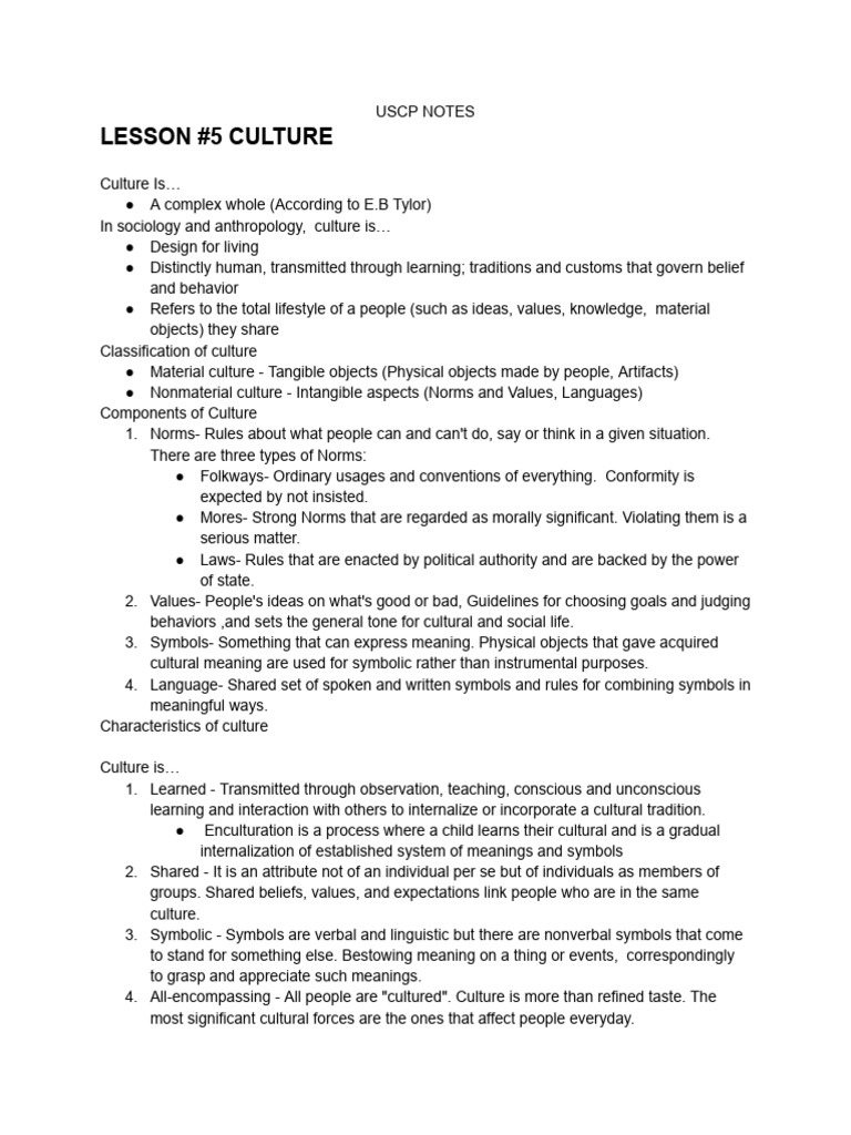 Uscp Notes, Lessons 5-8 | PDF | Deviance (Sociology) | Socialization