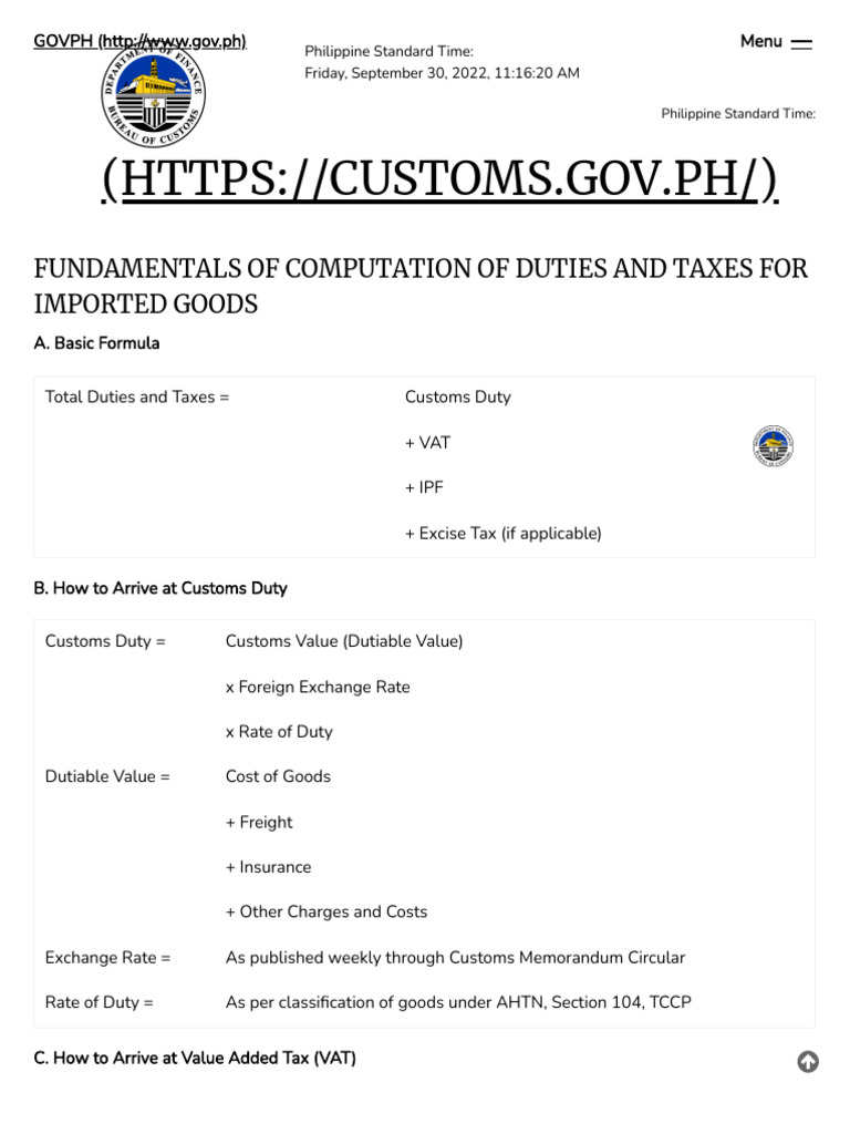Dutiable Value and Tax Computation Guide | PDF | Taxes | Customs