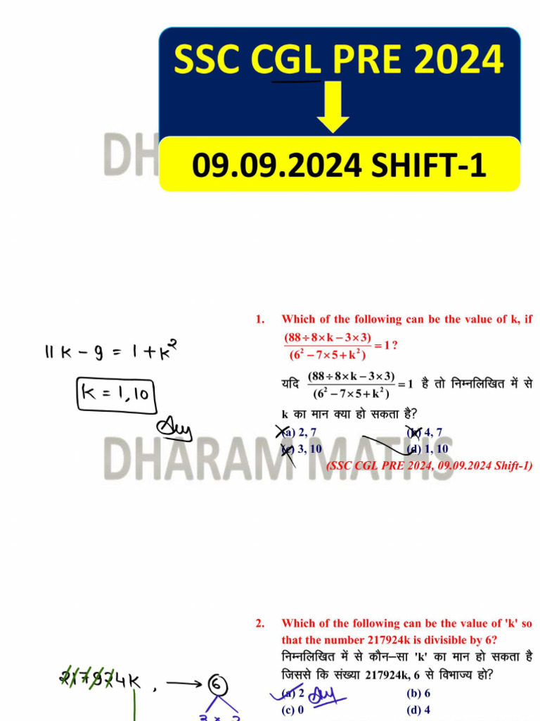 SSC CGL Pre 2024 Part 01 (Set 1-12) PDF | PDF