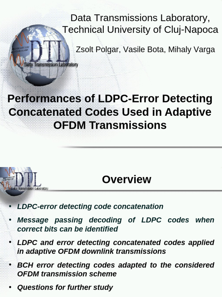 LDPC Error Detection in OFDM Codes | PDF | Low Density Parity Check Code | Orthogonal Frequency ...
