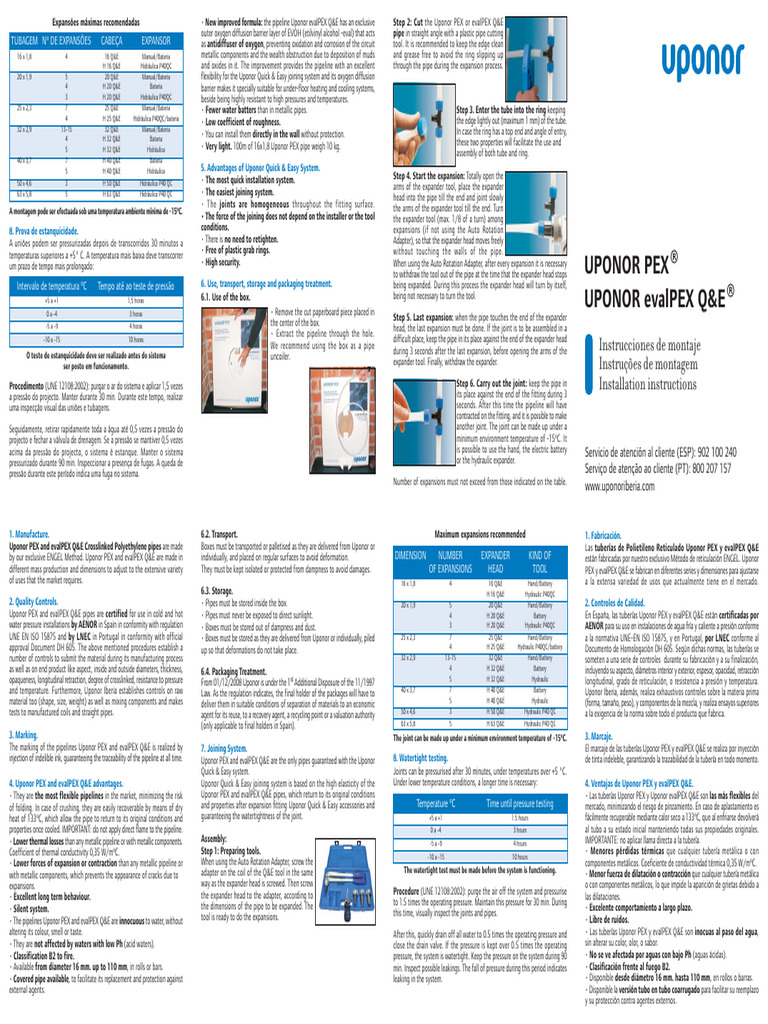 Uponor PEX Expansion Installation Guide | PDF | Pipe (Fluid Conveyance ...