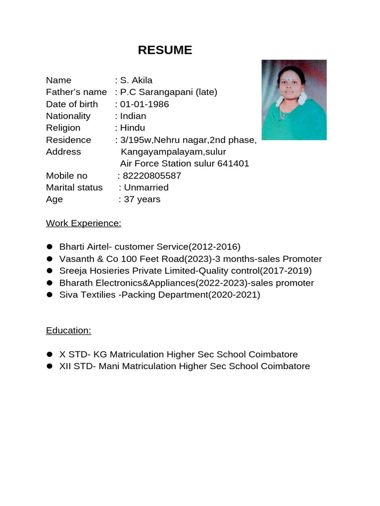 Akila Resume | PDF
