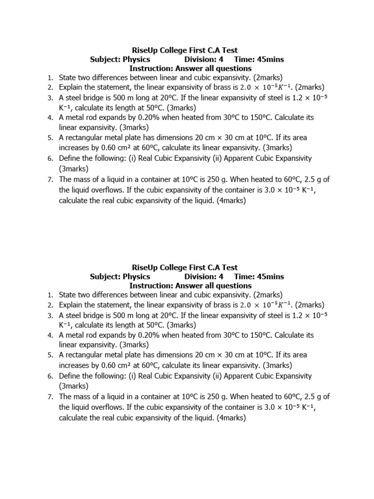DIV 4 First CA Test 24.25 | PDF