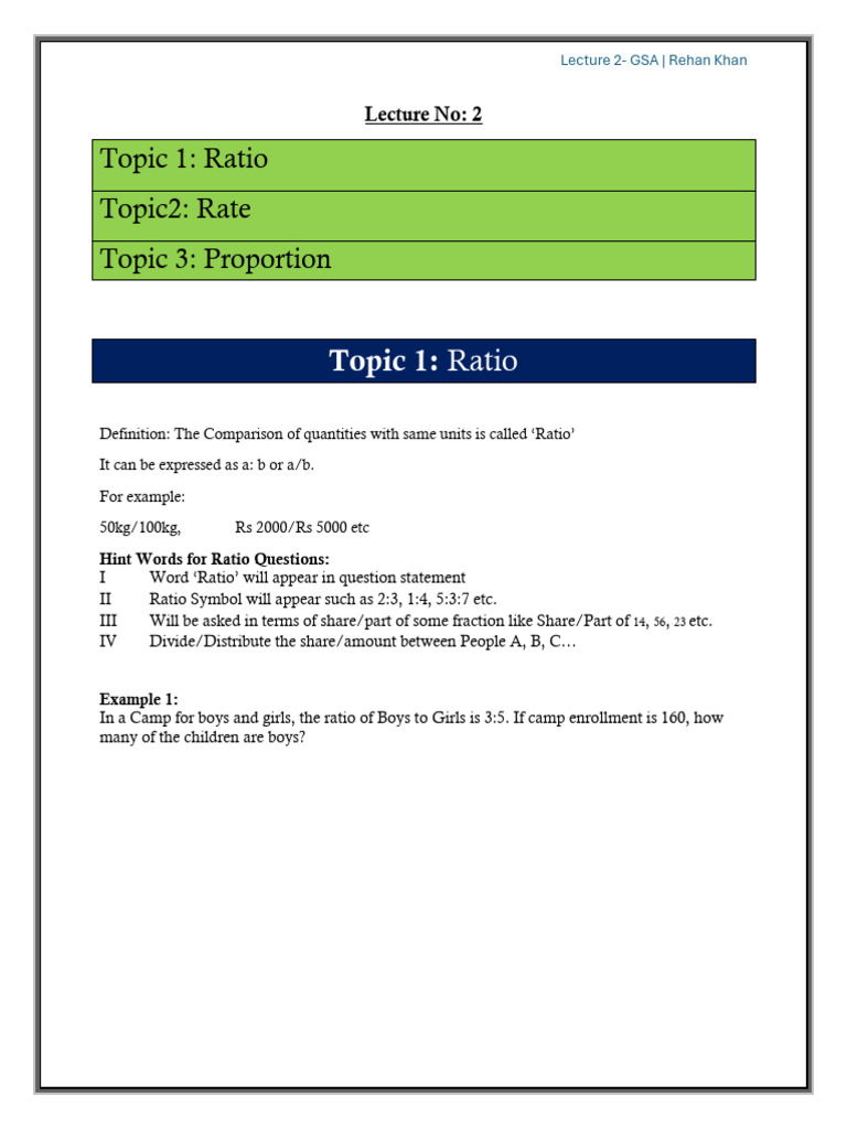Understanding Ratios, Rates, and Proportions | PDF | Ratio | Speed