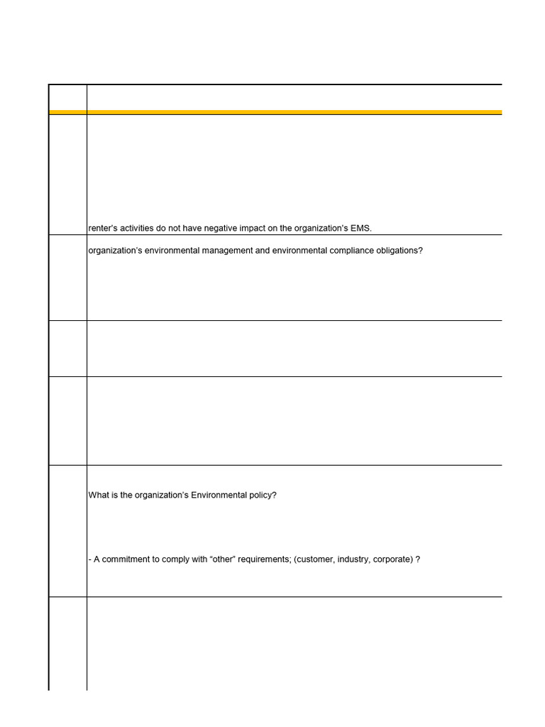ISO 14001:2015 Internal Audit Checklist | PDF | Audit | Internal Audit