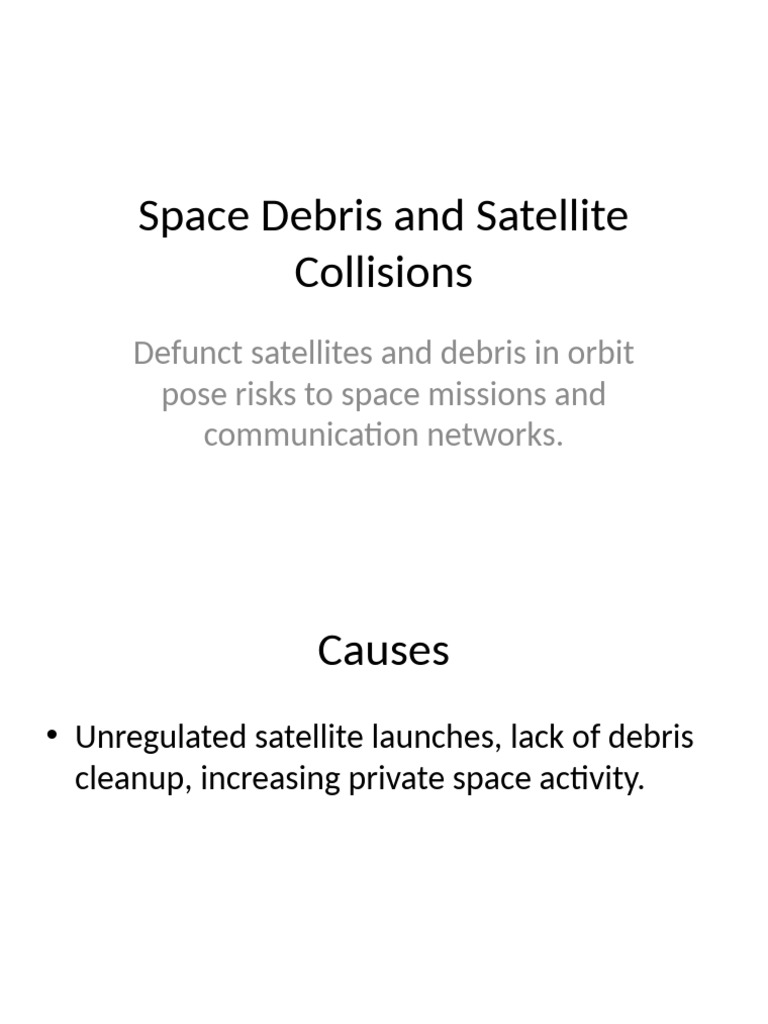 New 6 Space Debris and Satellite Collisions | PDF