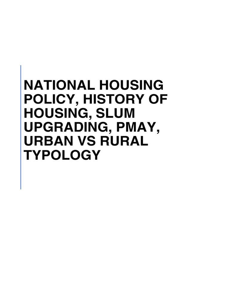 Understanding Housing National Housing Policy | PDF | Economies