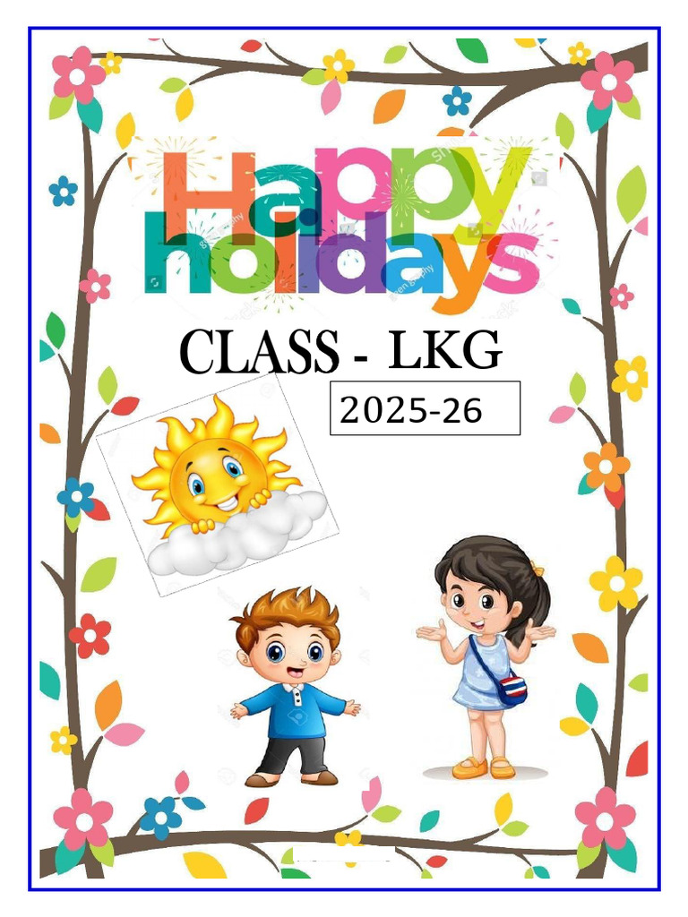 Class LKG Summer Vacation Assignment | PDF | Homework | Learning