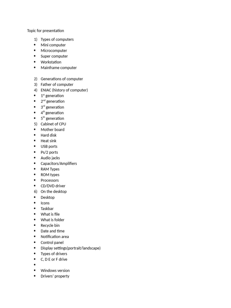 Topic For MSCIT Presentation | PDF | Computing | Computer Architecture