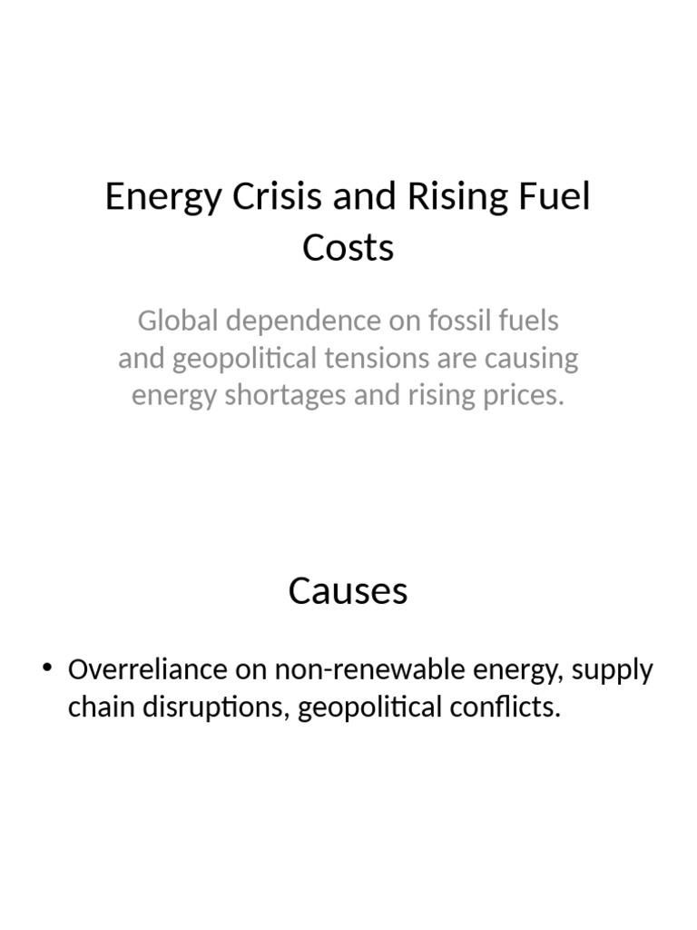 6 Energy Crisis and Rising Fuel Costs | PDF